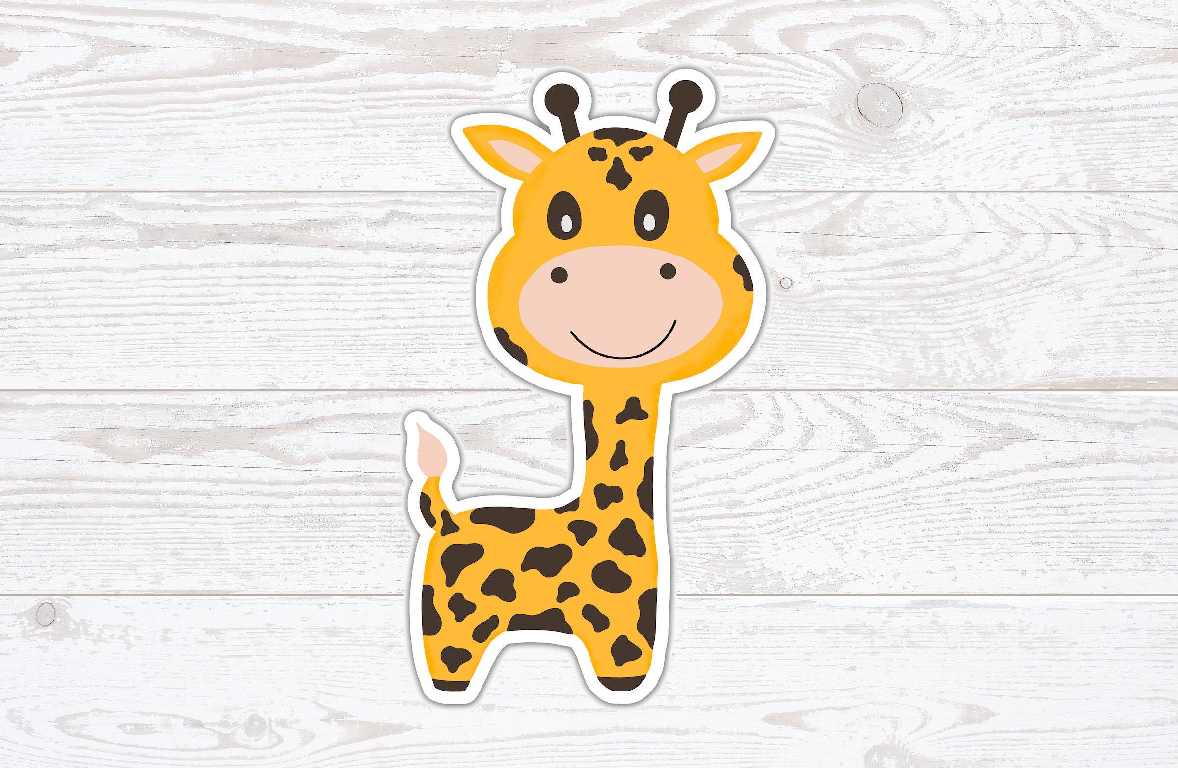 Cute Baby Giraffe Laminated Vinyl Sticker. Die Cut Sticker, Cute Tall ...