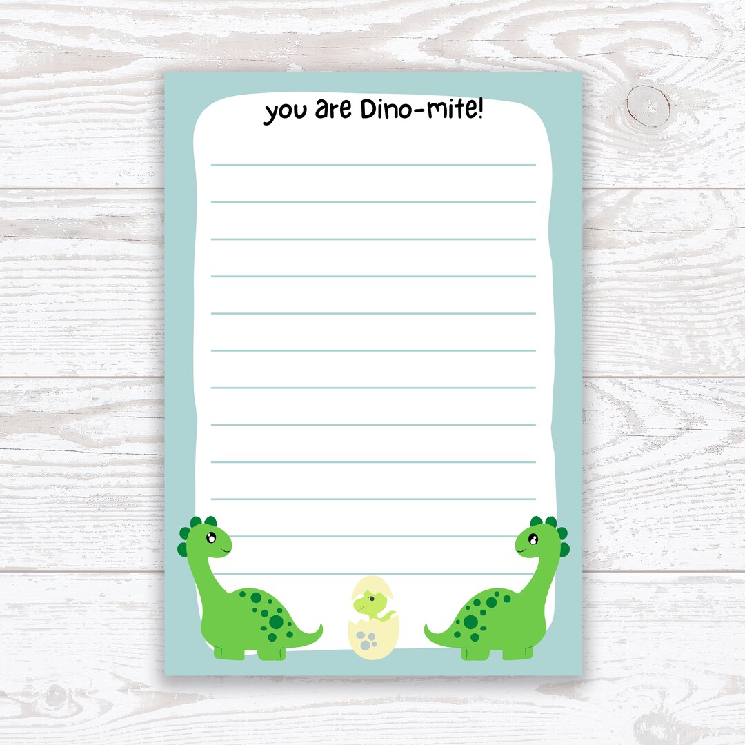 Cute Dinosaur Memo Pad or Memo Sheets, You Are Dino-mite, Cute Dinosaur ...