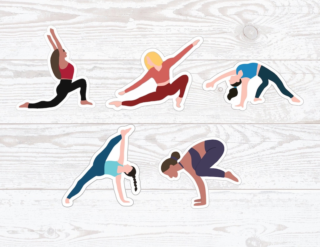Yoga Poses Stickers, Yoga Stickers, Meditation, Fitness, Exercise, Zen ...