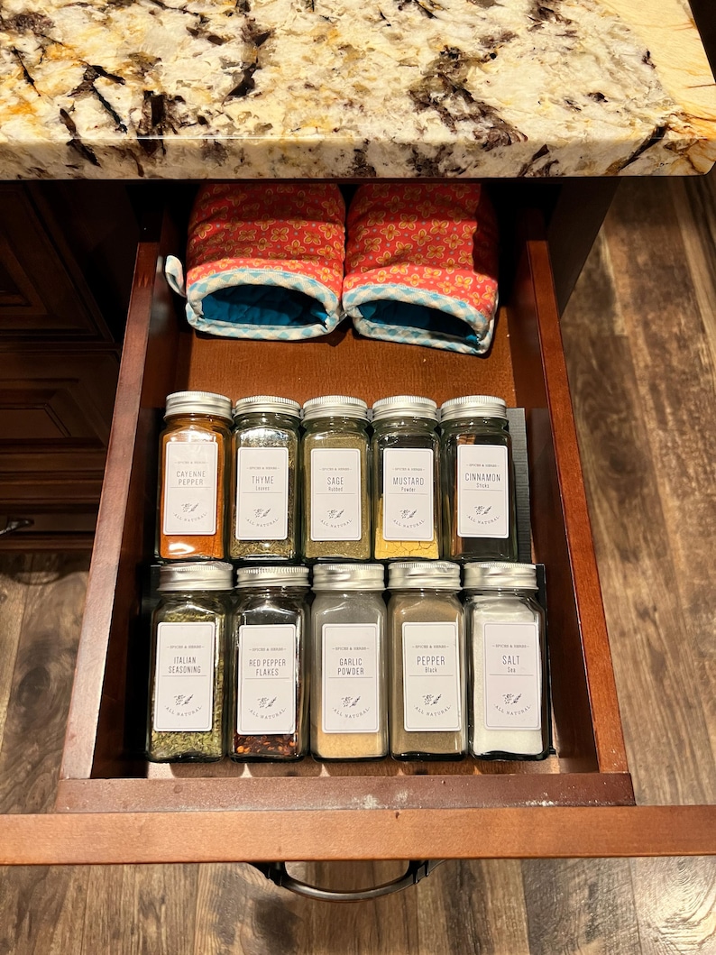 Custom Spice Rack Drawer Organizer: Kitchen Storage Insert - Etsy