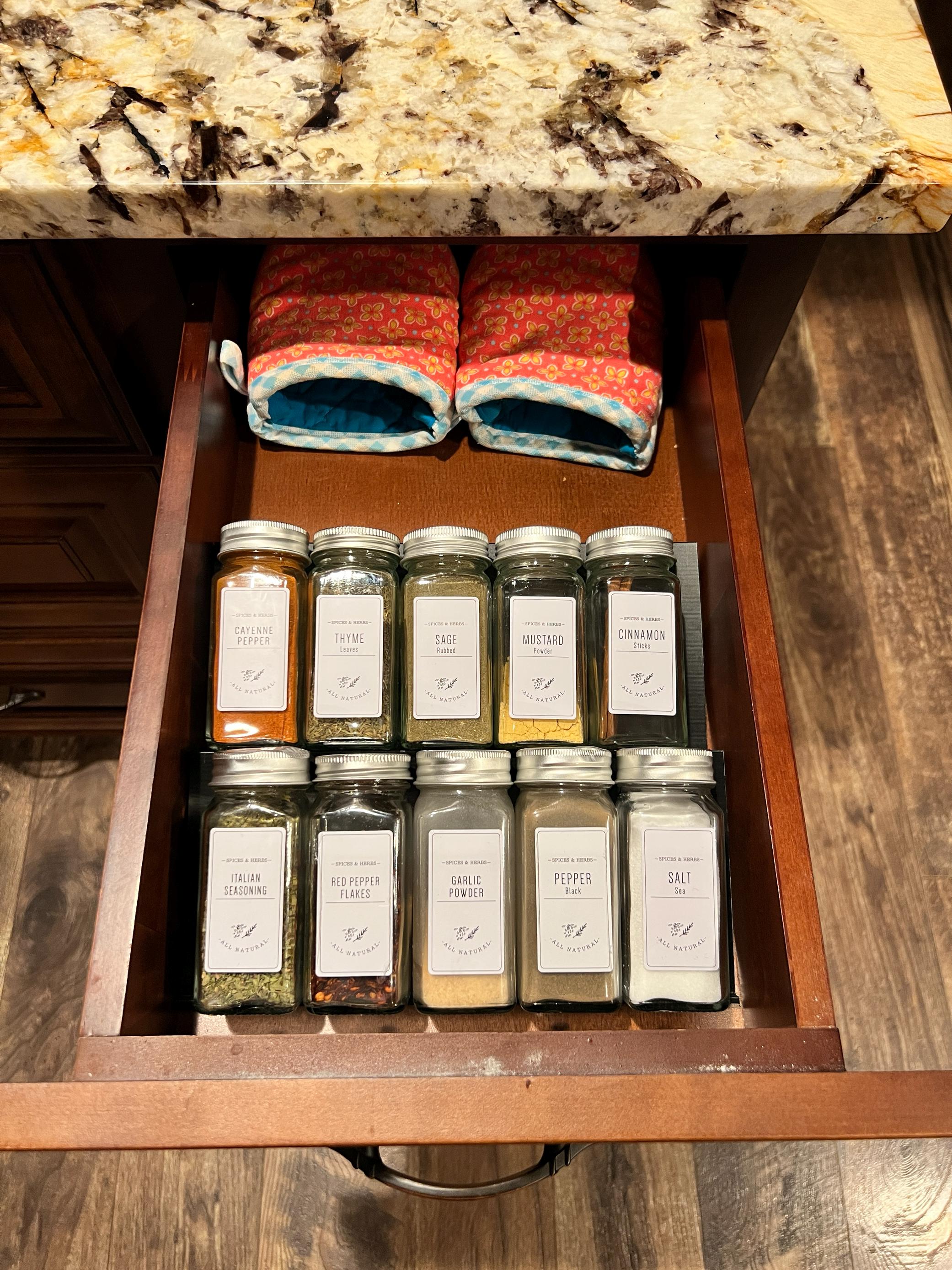 Custom Spice Rack Drawer Organizer – Adjustable Storage for Kitchen ...