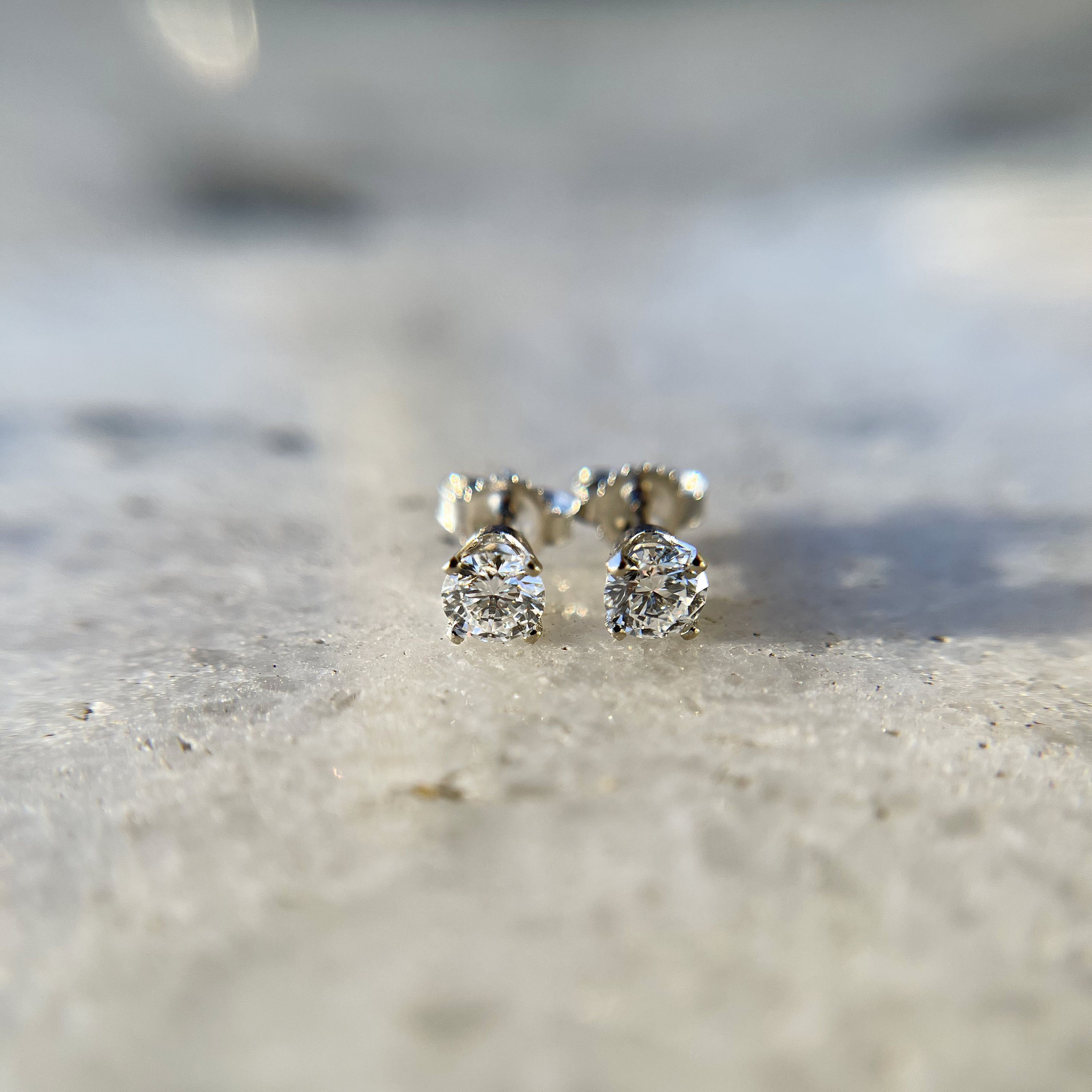 Lab Diamond Studs 14k Gold Lab Created Diamond Stud Earrings - Etsy