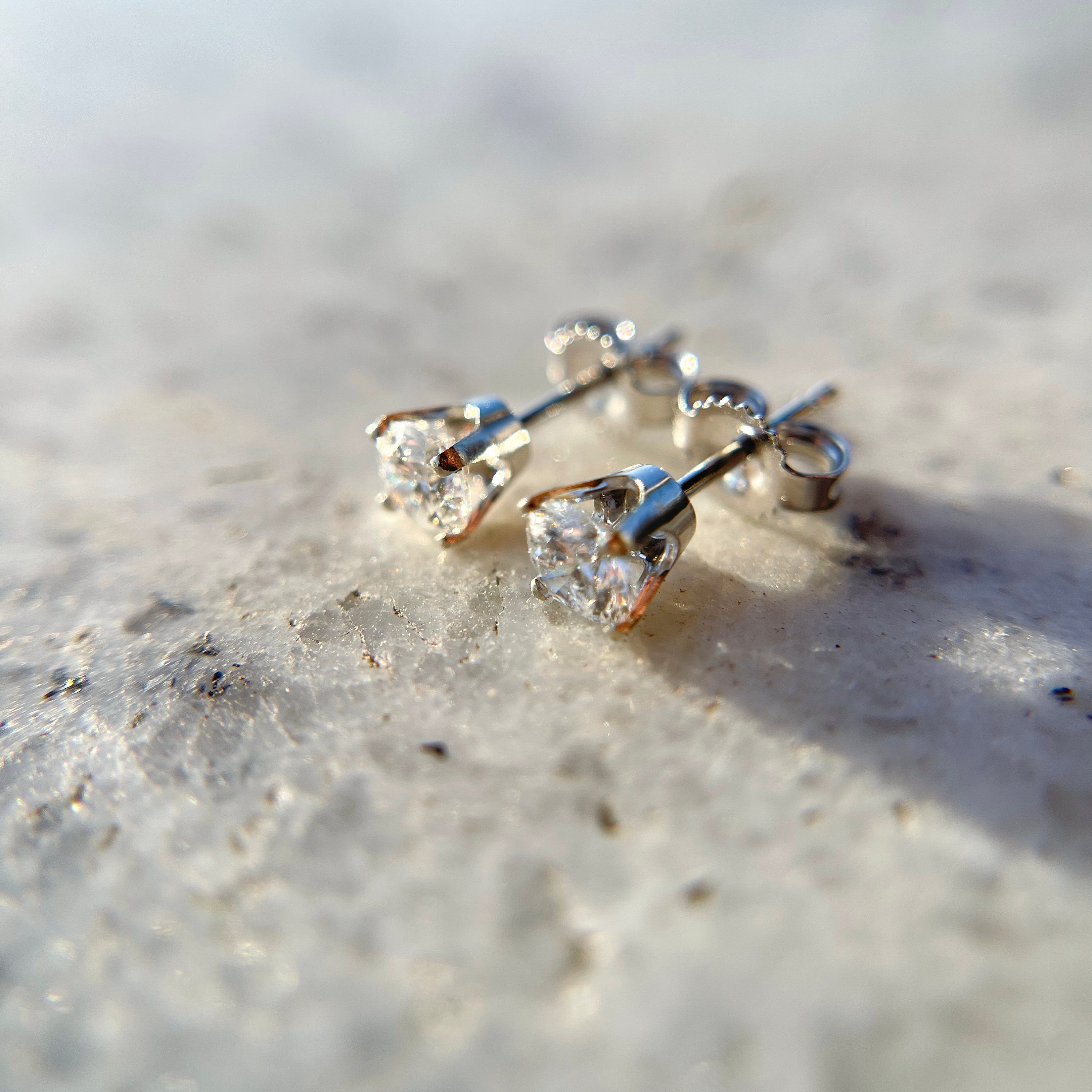 Lab Diamond Studs 14k Gold Lab Created Diamond Stud Earrings - Etsy