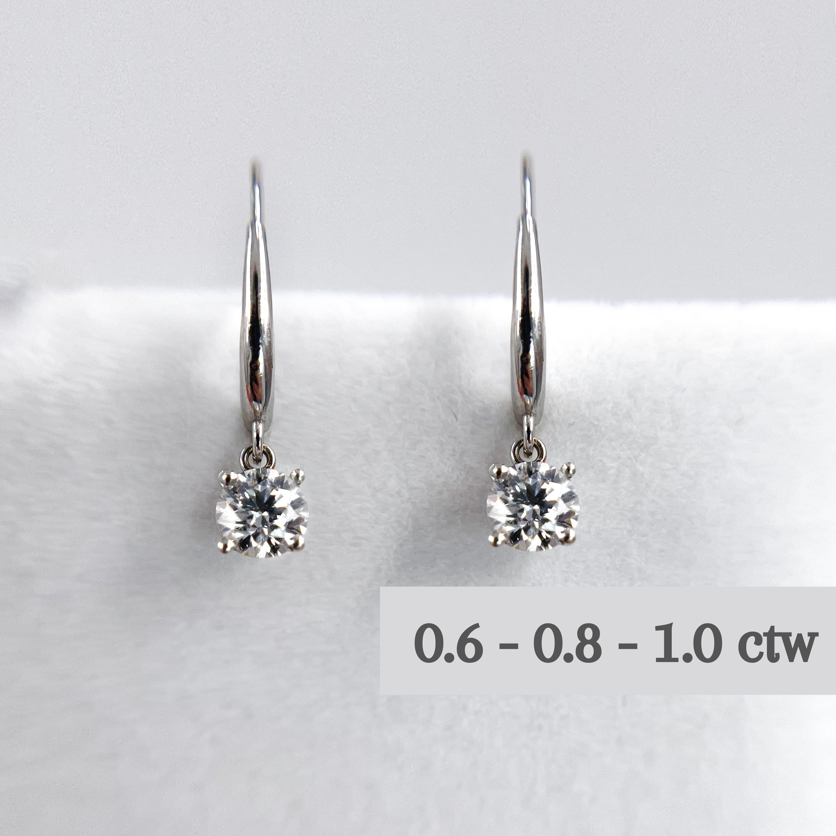 Lab Grown Diamond Drop Earrings Real Diamond Earrings - Etsy