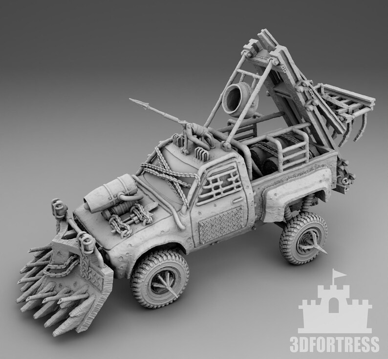 Apocalyptic Pickup Truck Gaslands 3D Printed Resin Car for Epic Racing ...