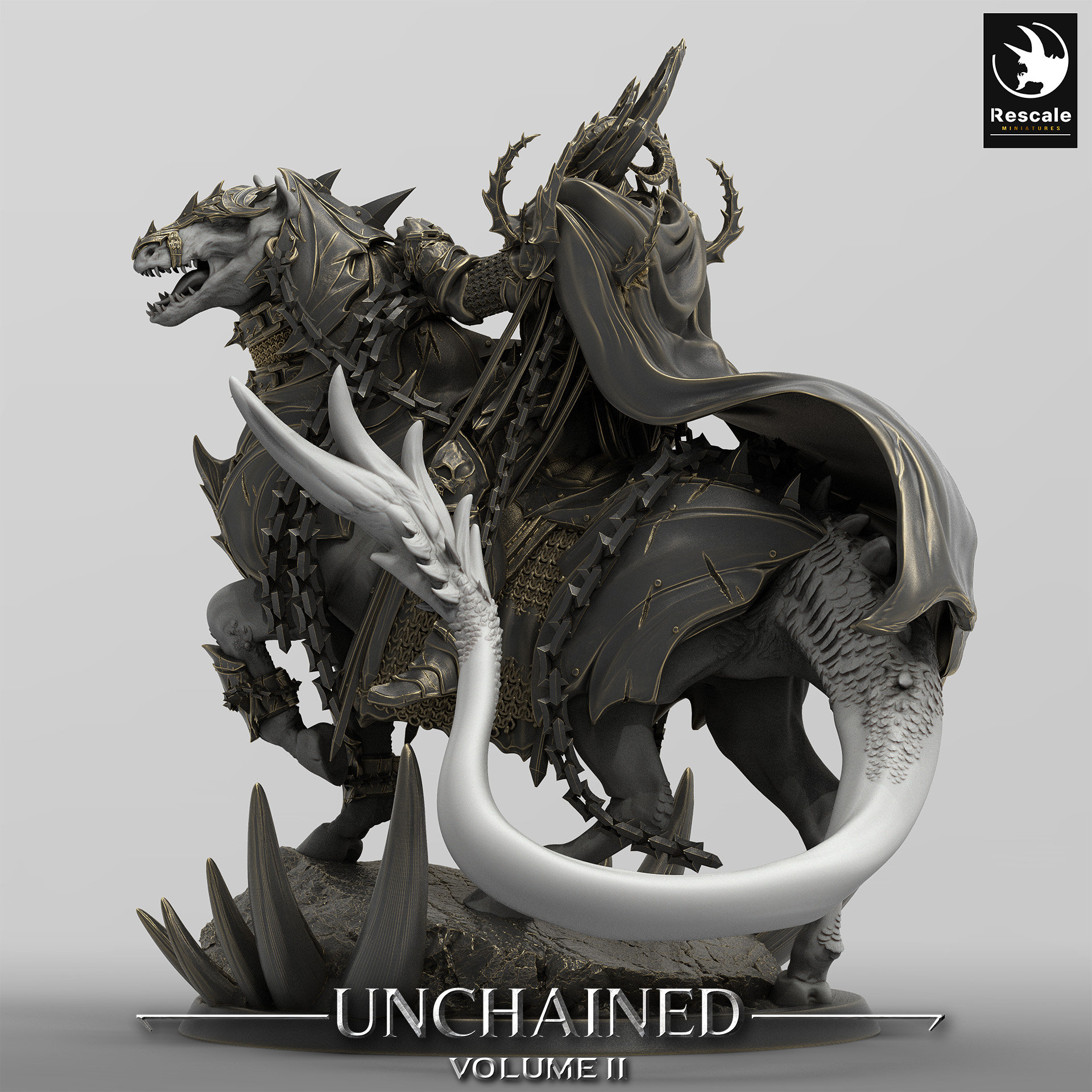 Chaos Lord on Daemonic Mount Rescale Miniatures Unchained II Wave ...