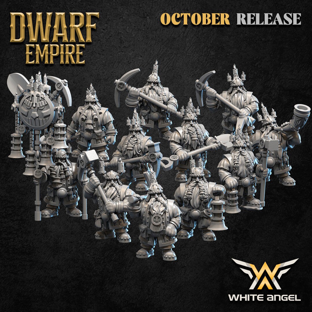 Dwarf Miner White Angel Miniatures Dwarf Empire Army Resin Miniatures ...