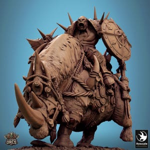 Orc Rhino Mounted by Rescale Miniatures for Myairbridge Orcs – Ideal ...