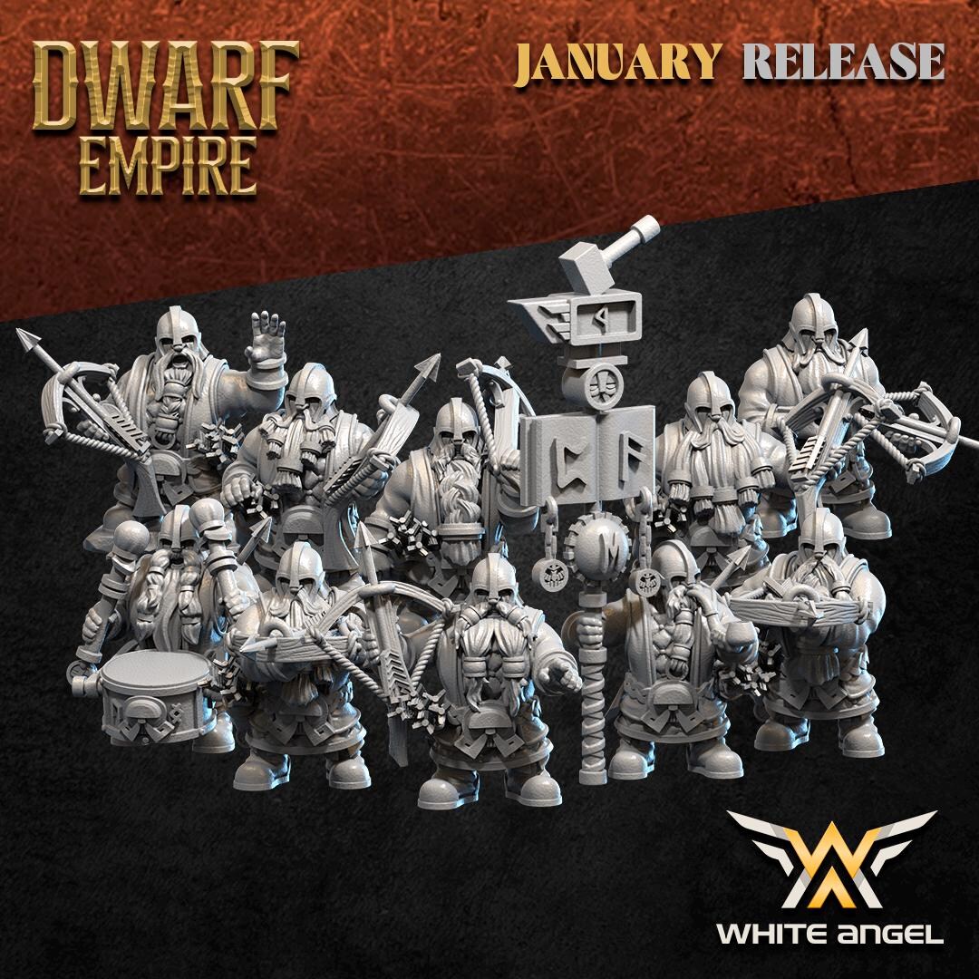 Crossbow Dwarf Dwarf Empire White Angel Miniatures - 3D Printed in ...