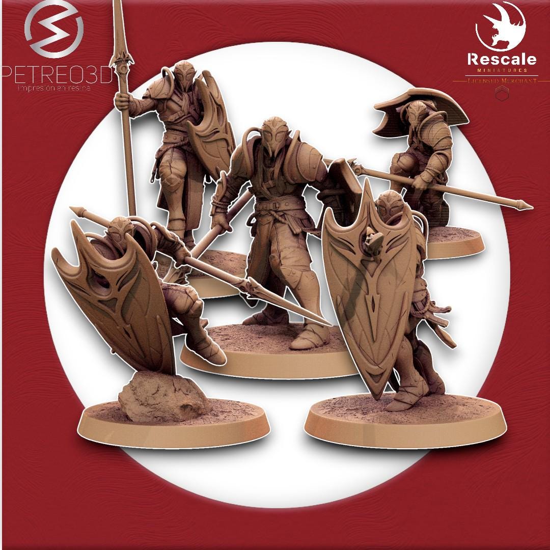 Moon Elf Sentinel Spear - Rescale Miniatures Warden of Lies Guardian ...