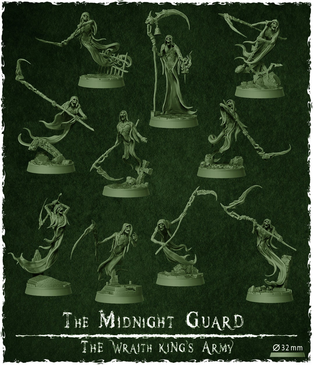 Midnight Guard Wraith Kings Army Miniatures | Fantasy Undead Spectral ...