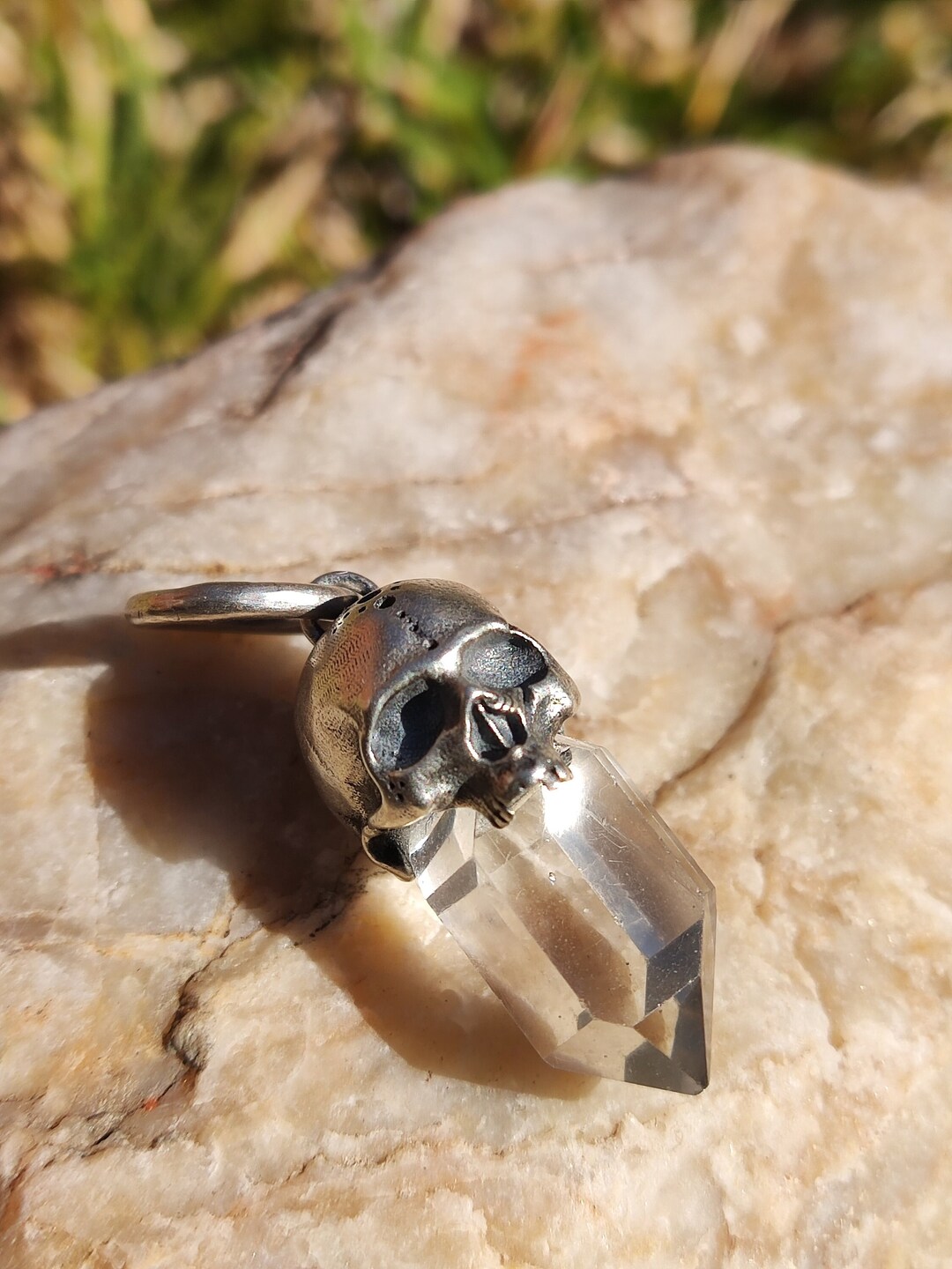 Optical Quartz Relic Skull. Light Refractor Crystal Pendant. - Etsy