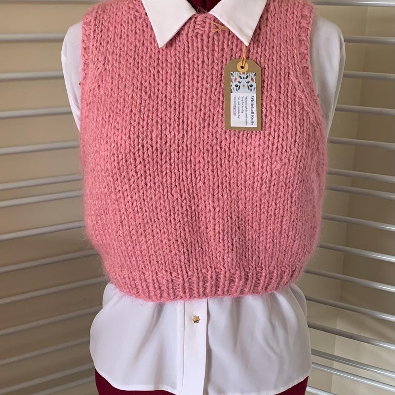 Hand Knitted Vest - Etsy