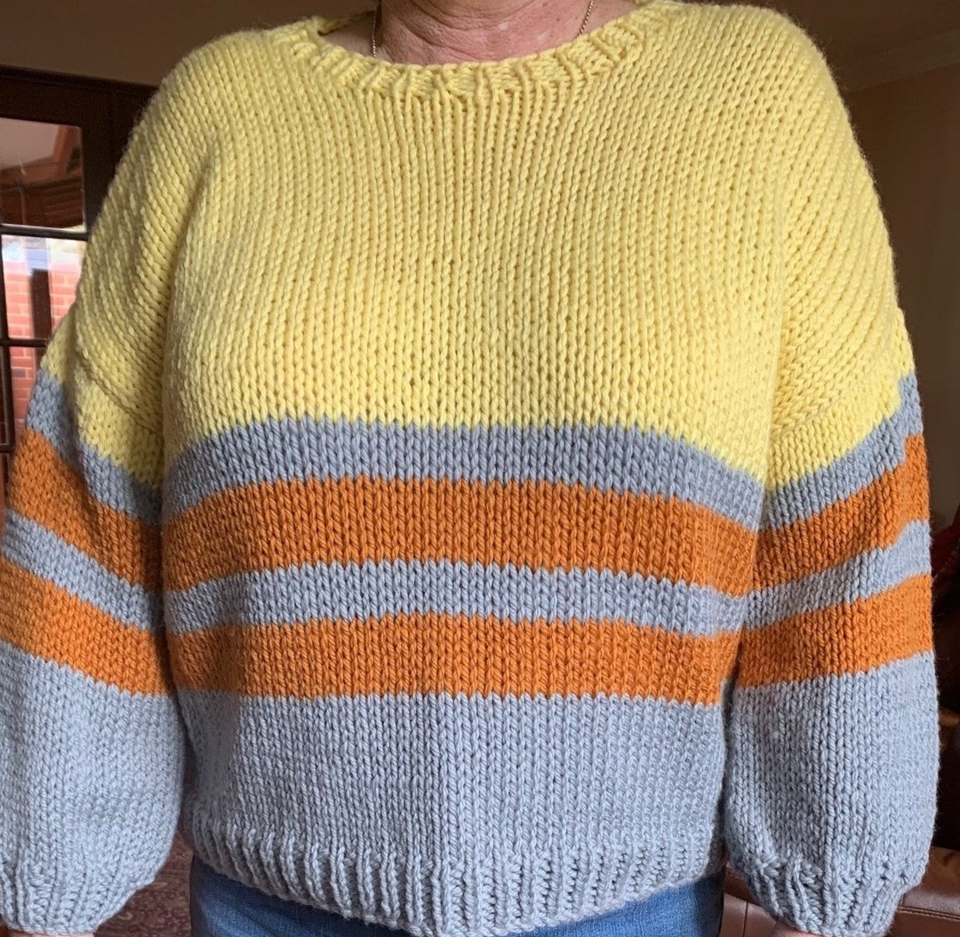 Hand Knitted Jumper Using 100% Merino Wool. This Lovely Jumper is a ...