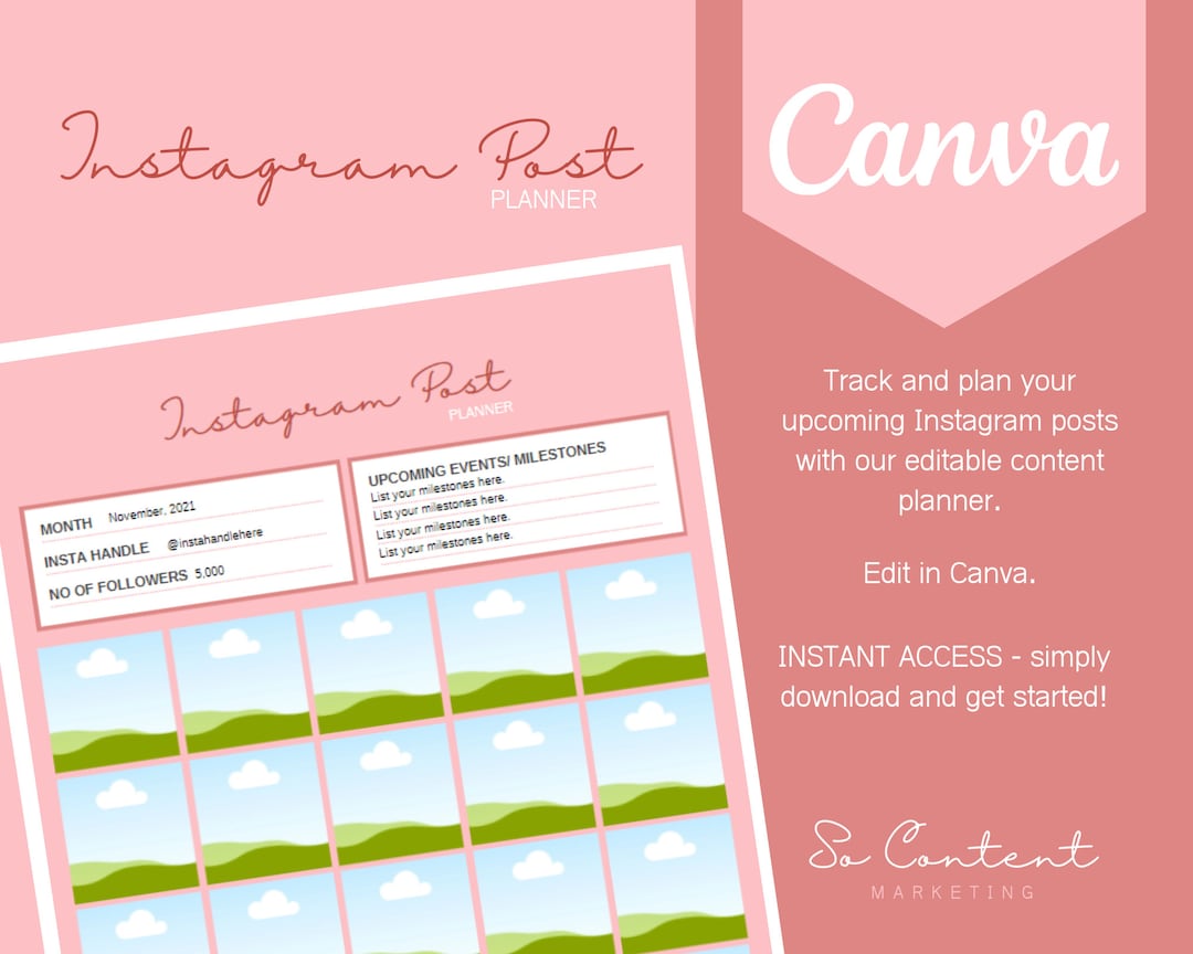 Canva Instagram Feed Planner Template - Drag and Drop Your Proposed ...