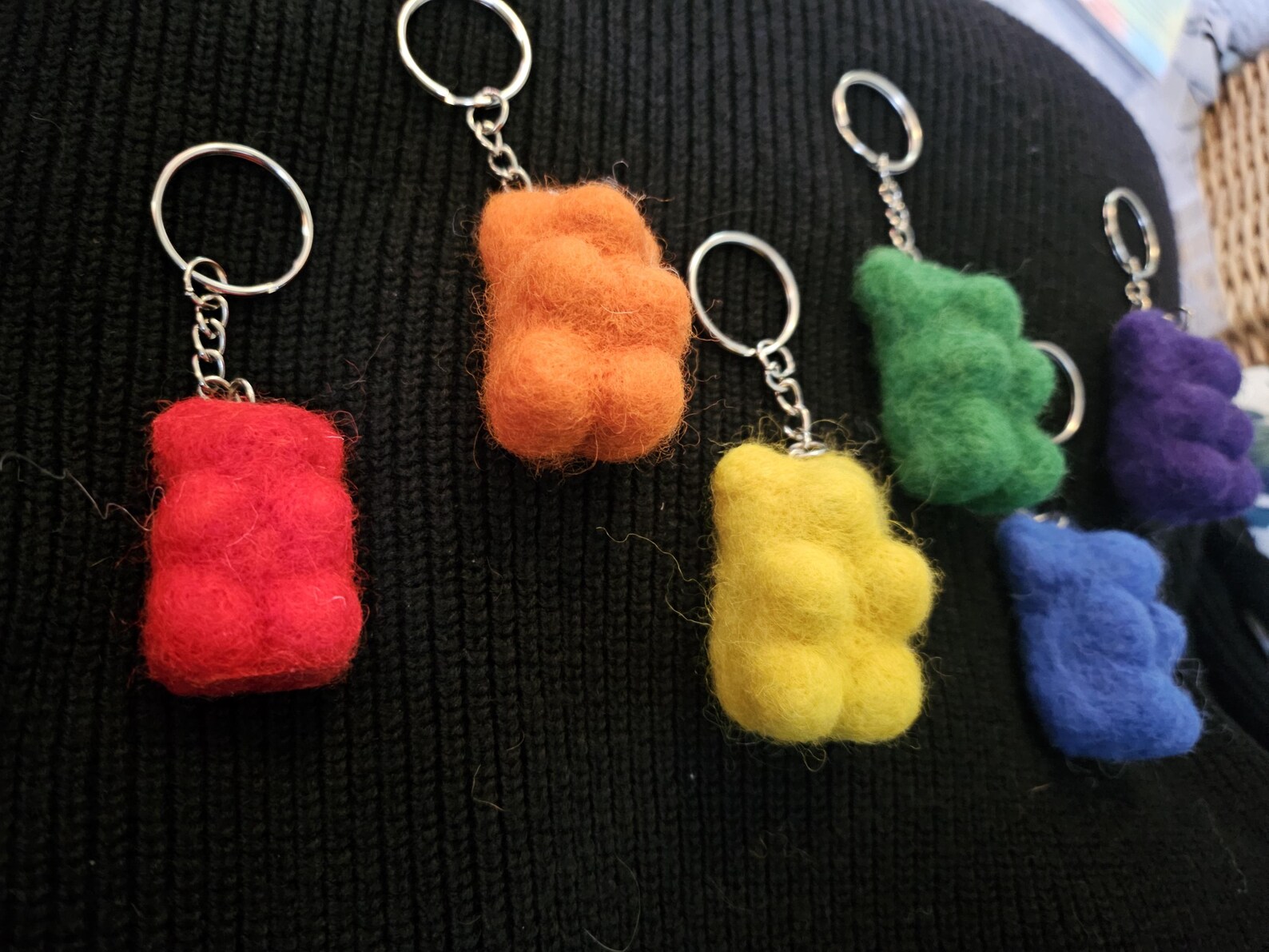 Gummy Bear Needle Felted Keychain - Etsy