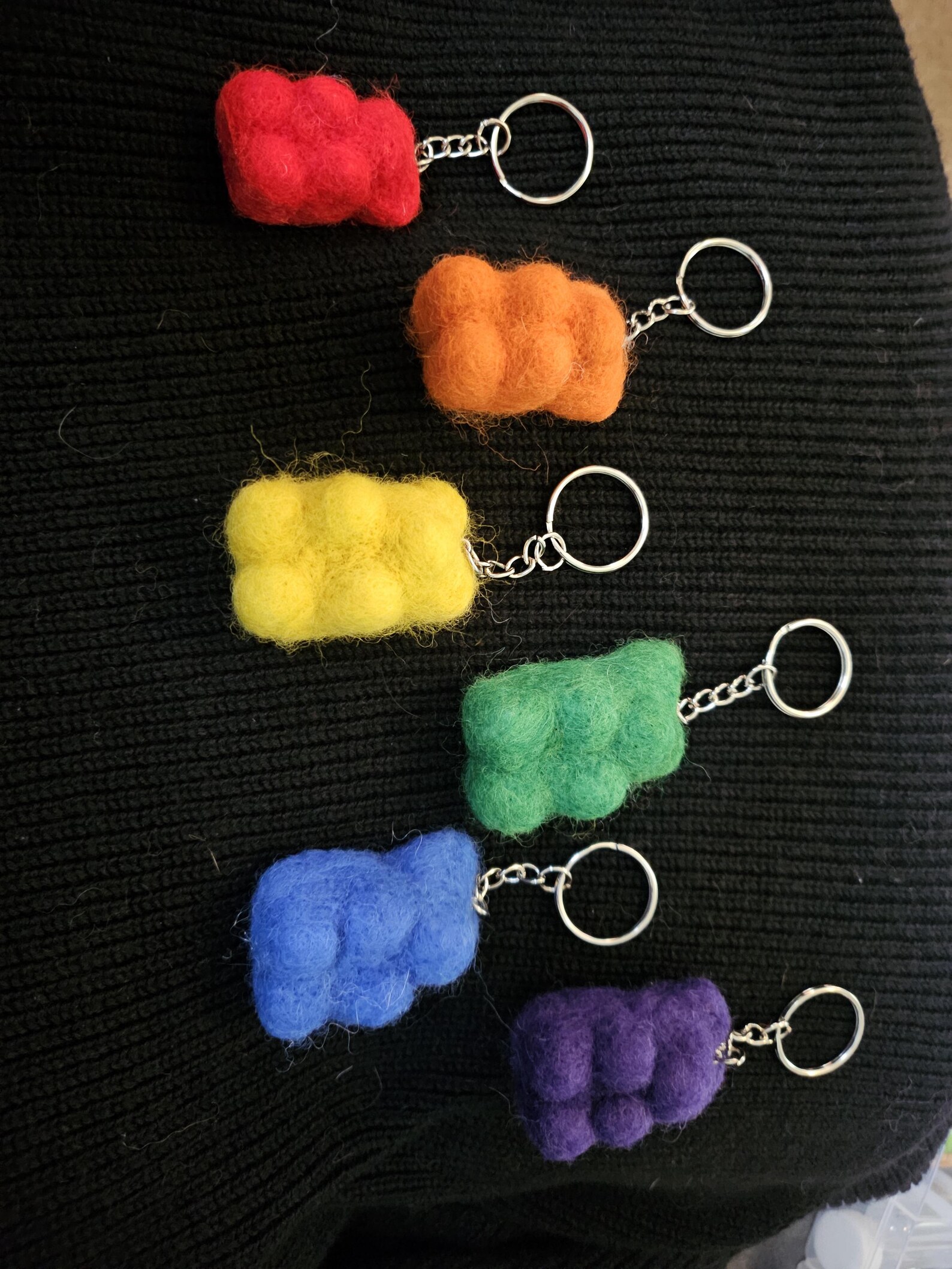 Gummy Bear Needle Felted Keychain - Etsy