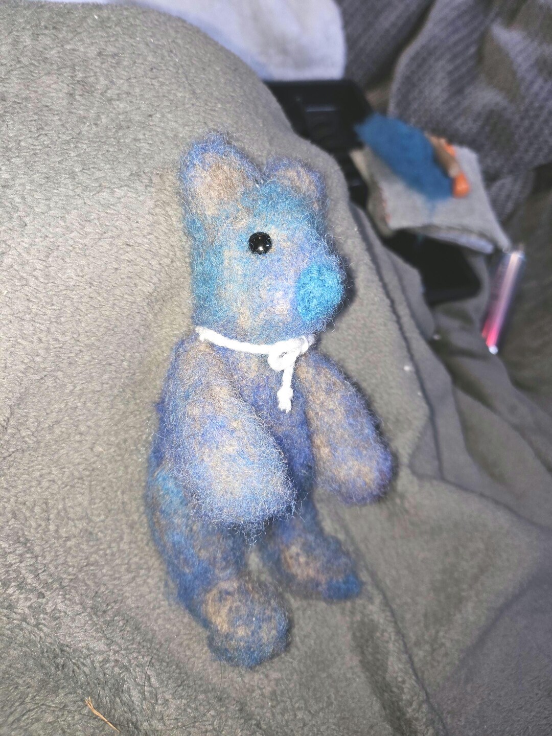 Steiff Bear Imitation Needle Felted Keychain - Etsy
