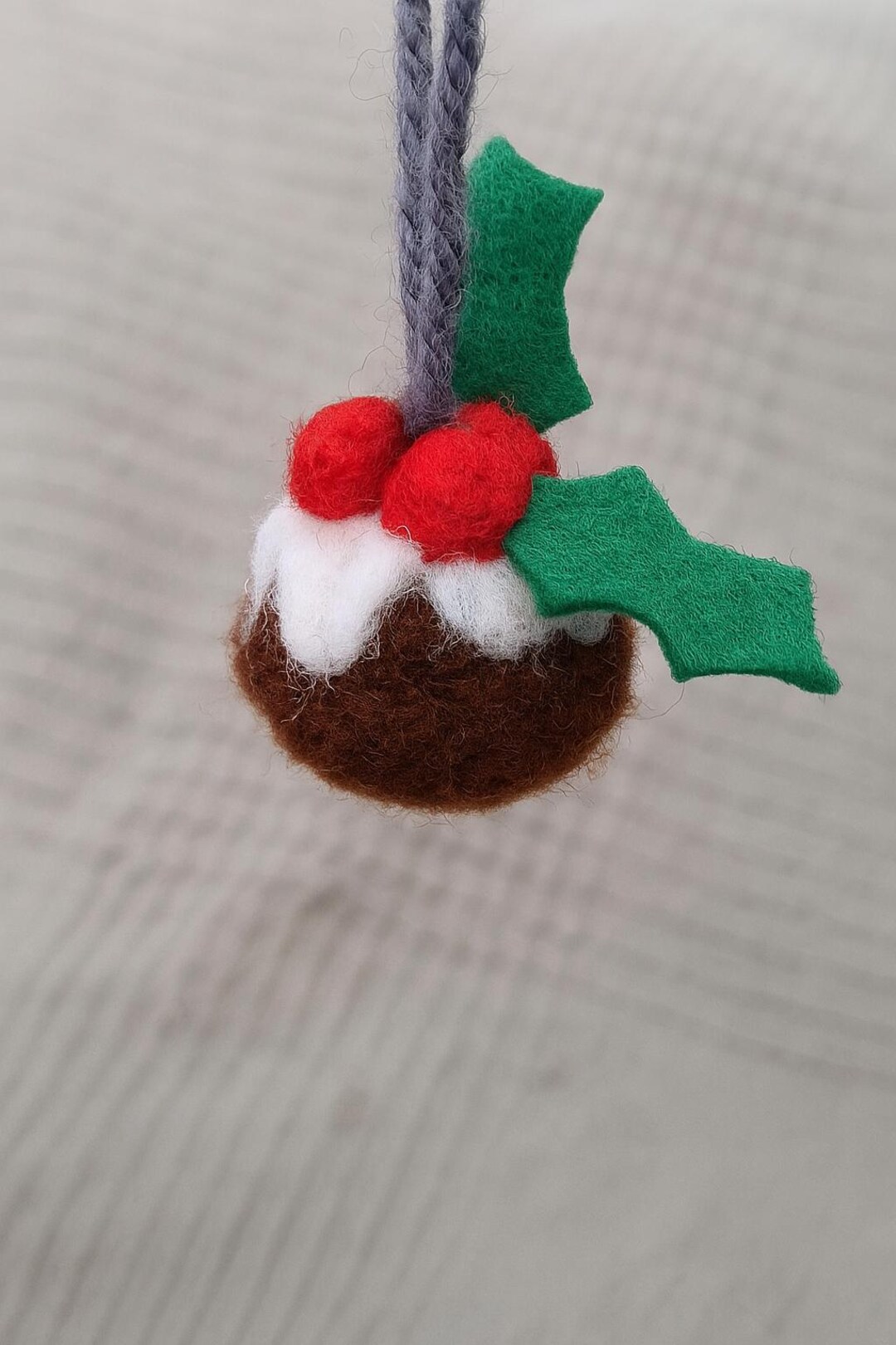 Needle Felted Christmas Pudding Ornament | Wool Festive Tree Decoration ...