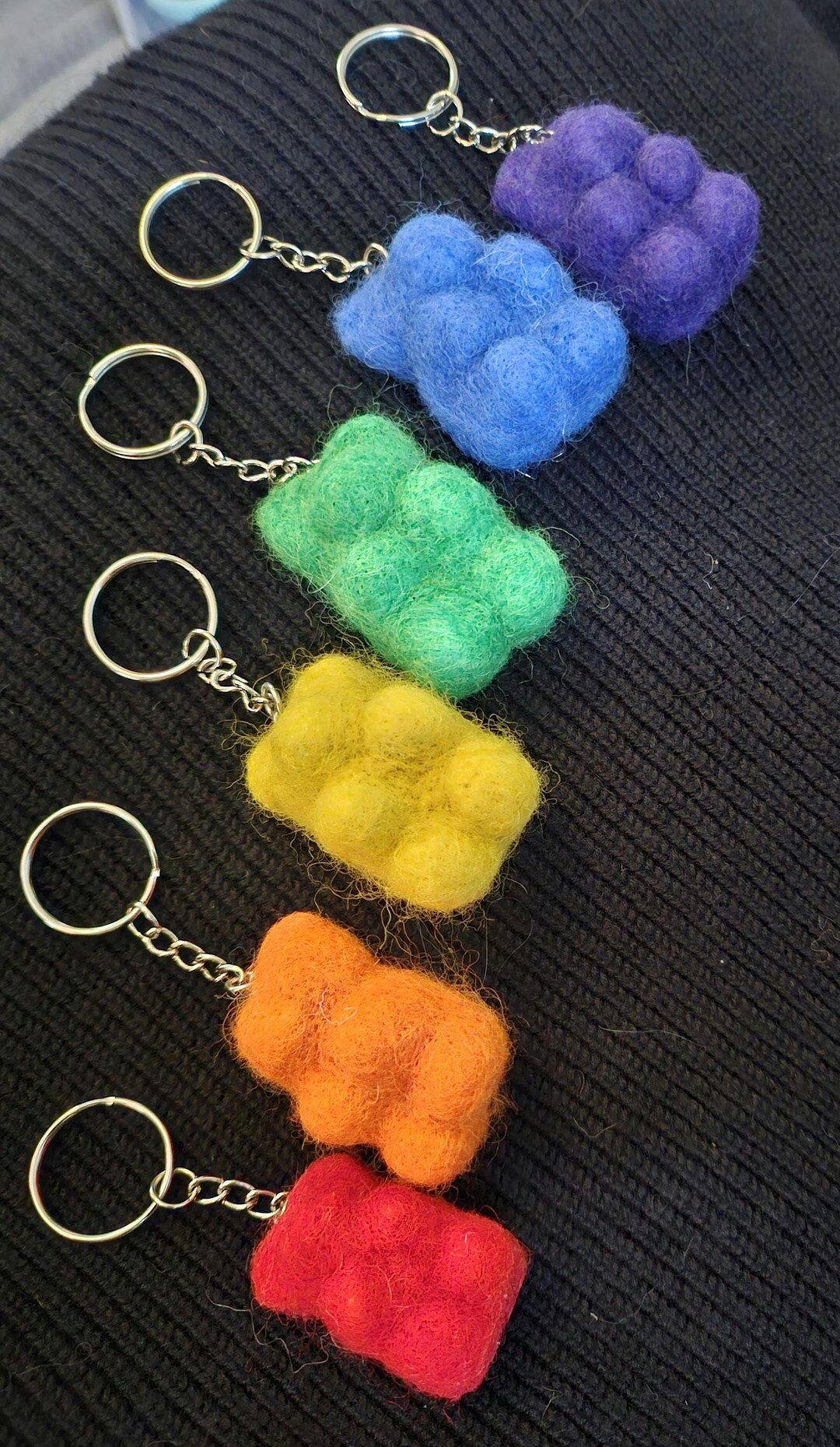 Gummy Bear Needle Felted Keychain - Etsy