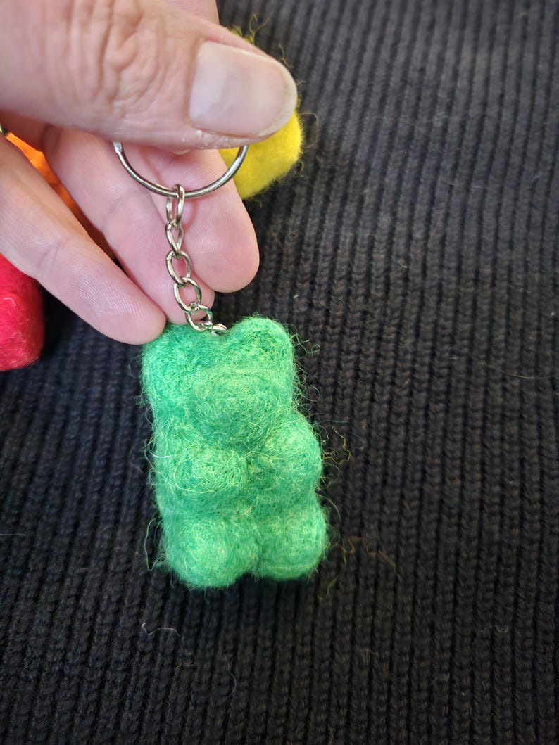 Gummy Bear Needle Felted Keychain - Etsy