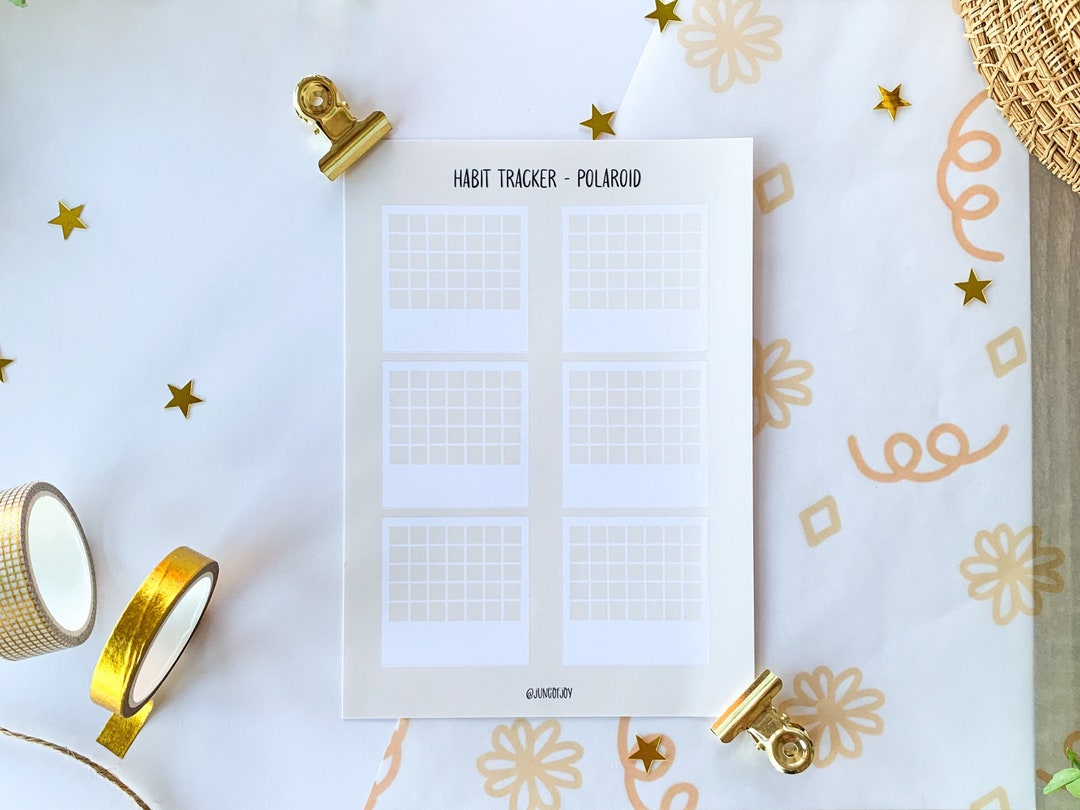 Monthly Habit Tracker Polaroid Sticker Sheet Bullet Journal Stickers ...