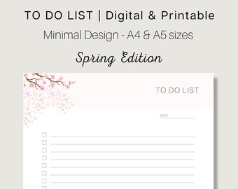 Printable Spring To-do List | Pastel Spring To-do List | Digital Spring ...