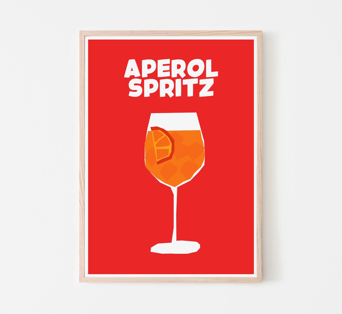 Colorful Aperol Spritz Poster Art - Instant Download, Boho Kitchen ...