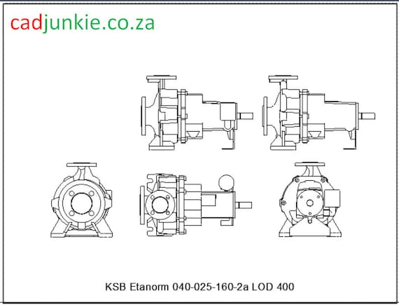 Autocad Blocks KSB Etanorm 040-025-160-2a_lod-400 Pump | Etsy