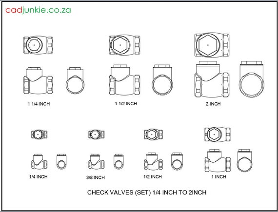 Autocad Blocks Crane Check Valves D138 Set 1/4 Inch to 2 - Etsy