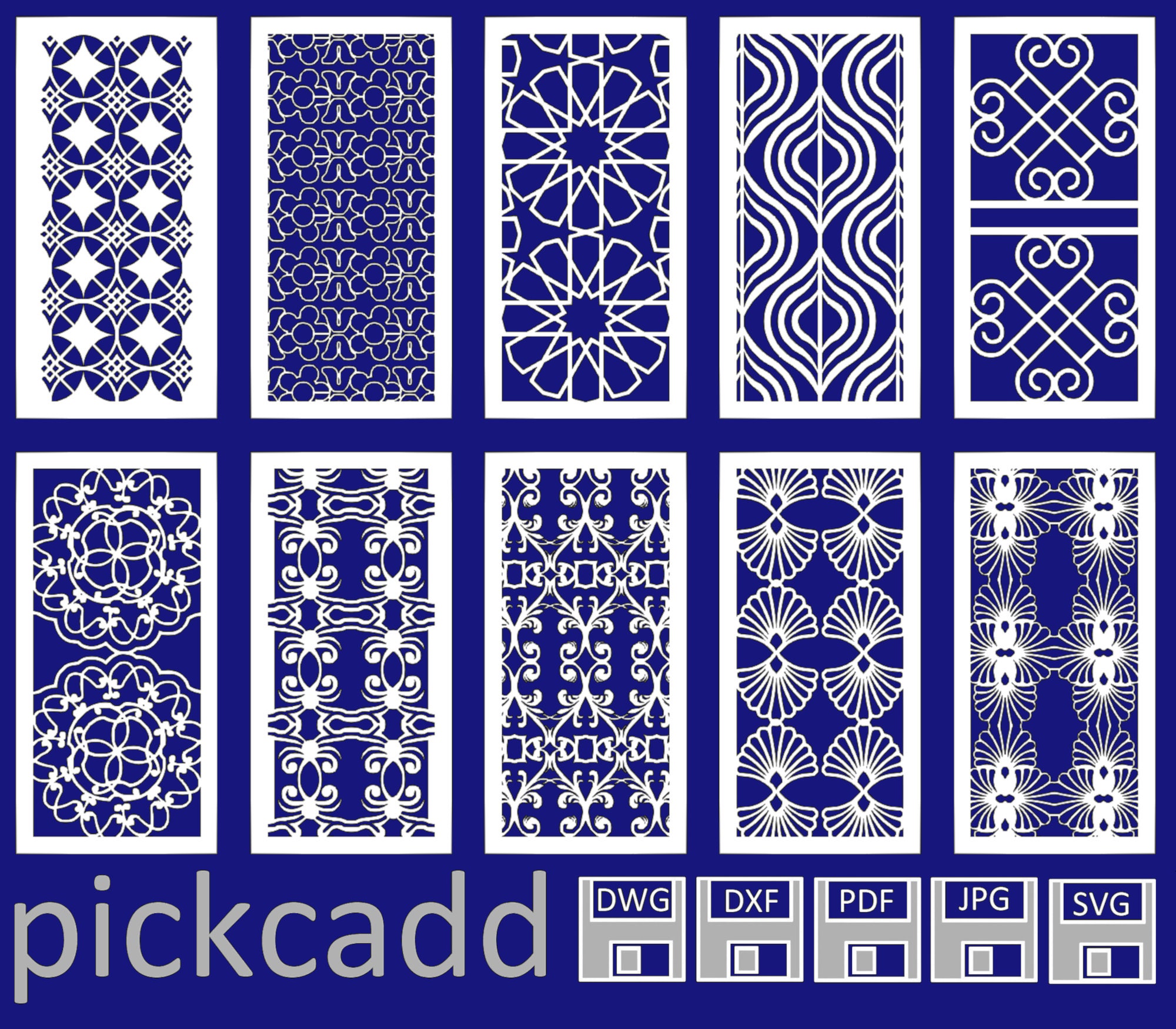 Decorative Screens 7 | 10 Digital Vector File Templates to Be Used for ...