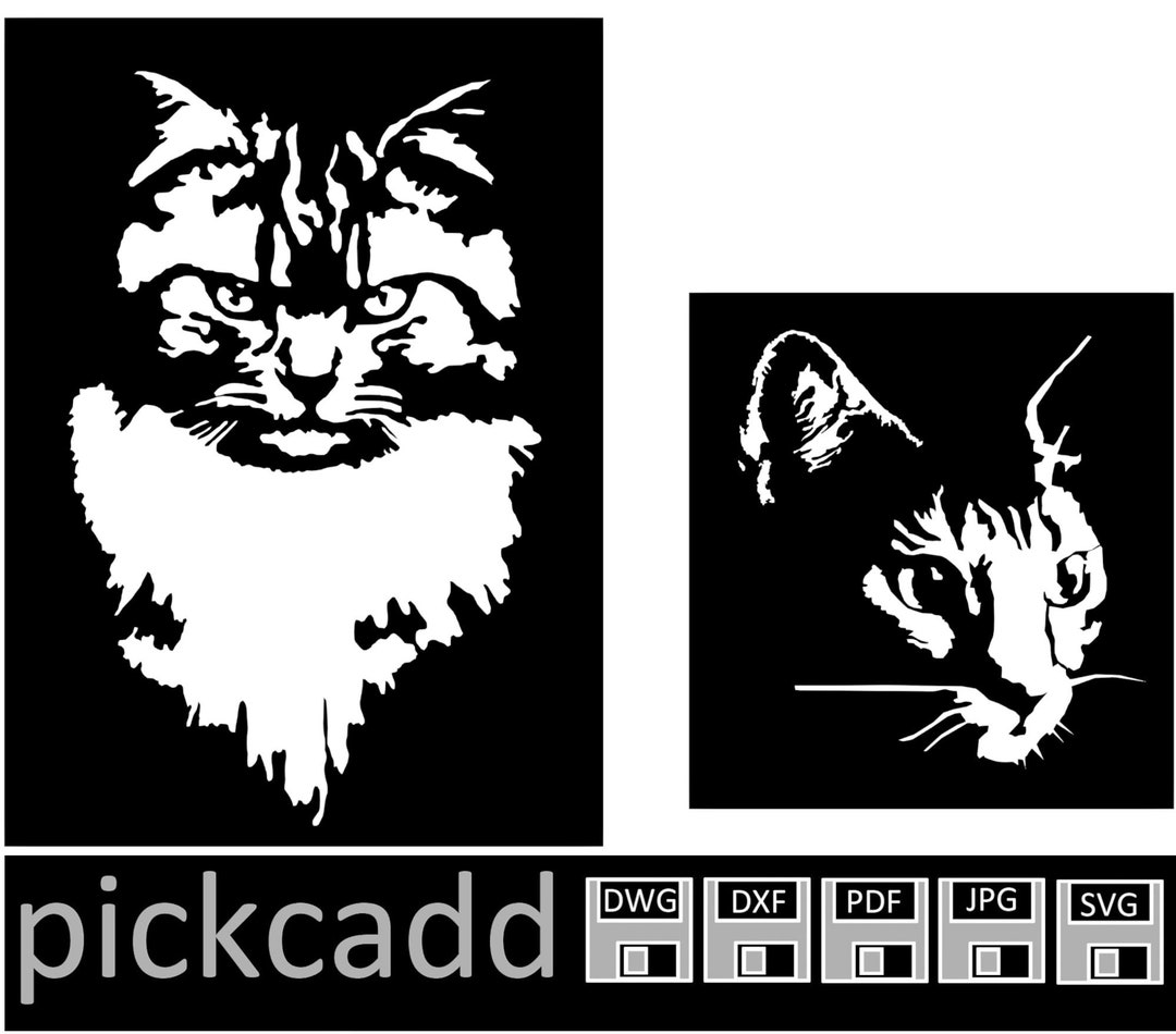 Digital Wall Art | Cats | Pattern Templates to Be Used for Laser ...