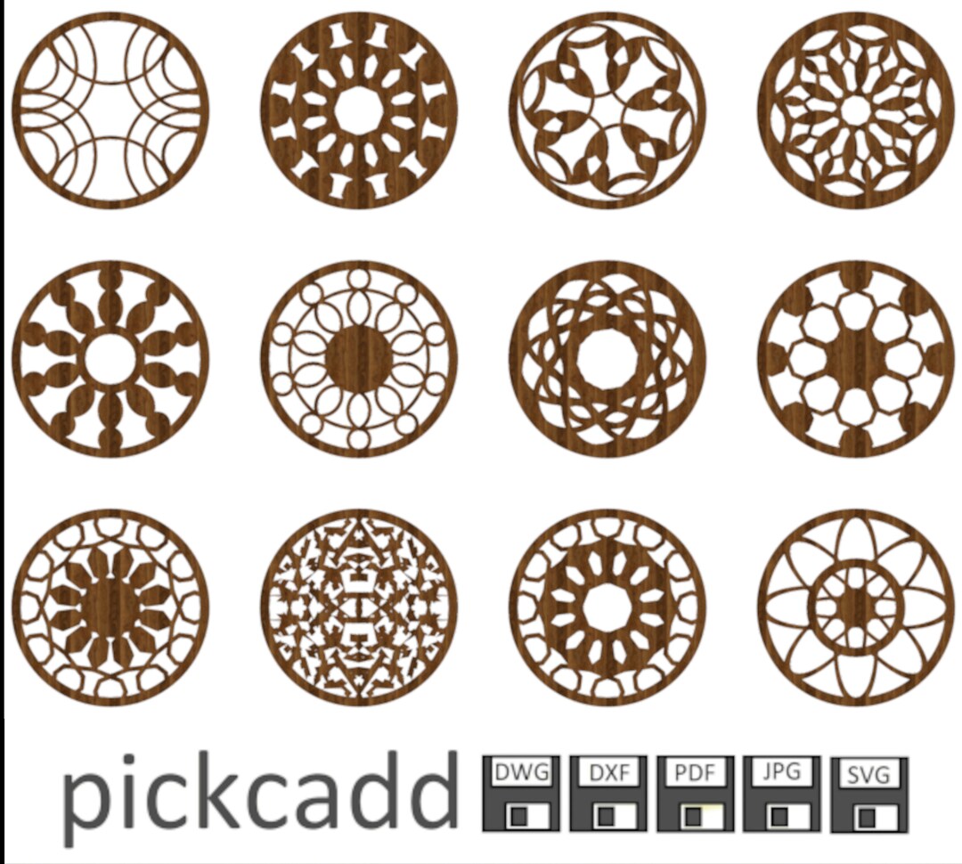 12 Digital Pattern Coaster Templates Set 4 - Etsy
