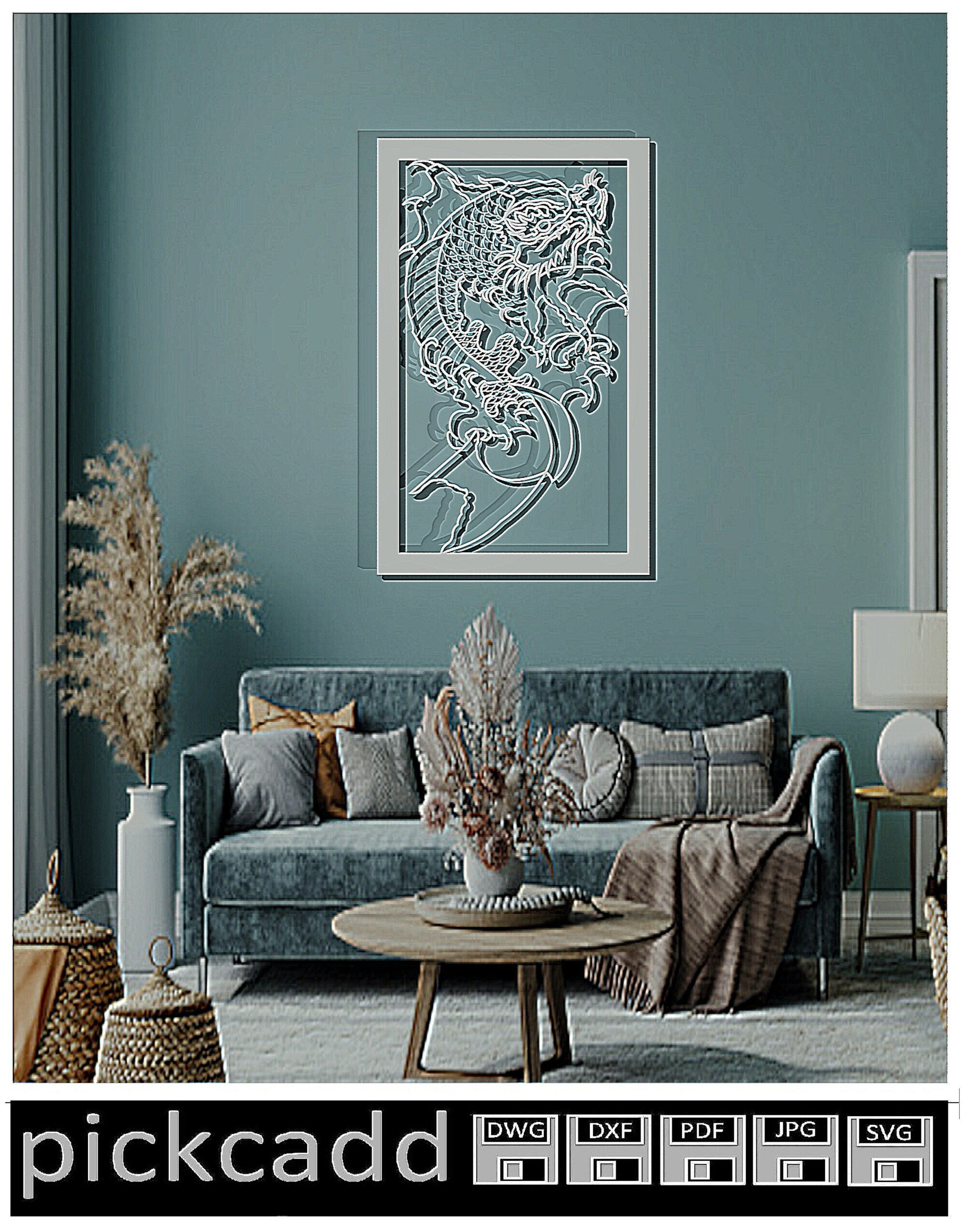 Decorative Panels | Digital Japanses Art Panel | Vector File | File ...