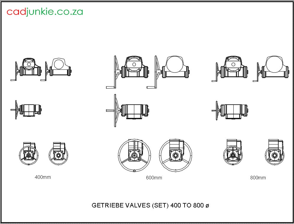 Autocad Blocks | KSB Butterfly Valves | Getriel Set (MR400 to MR800) - Etsy