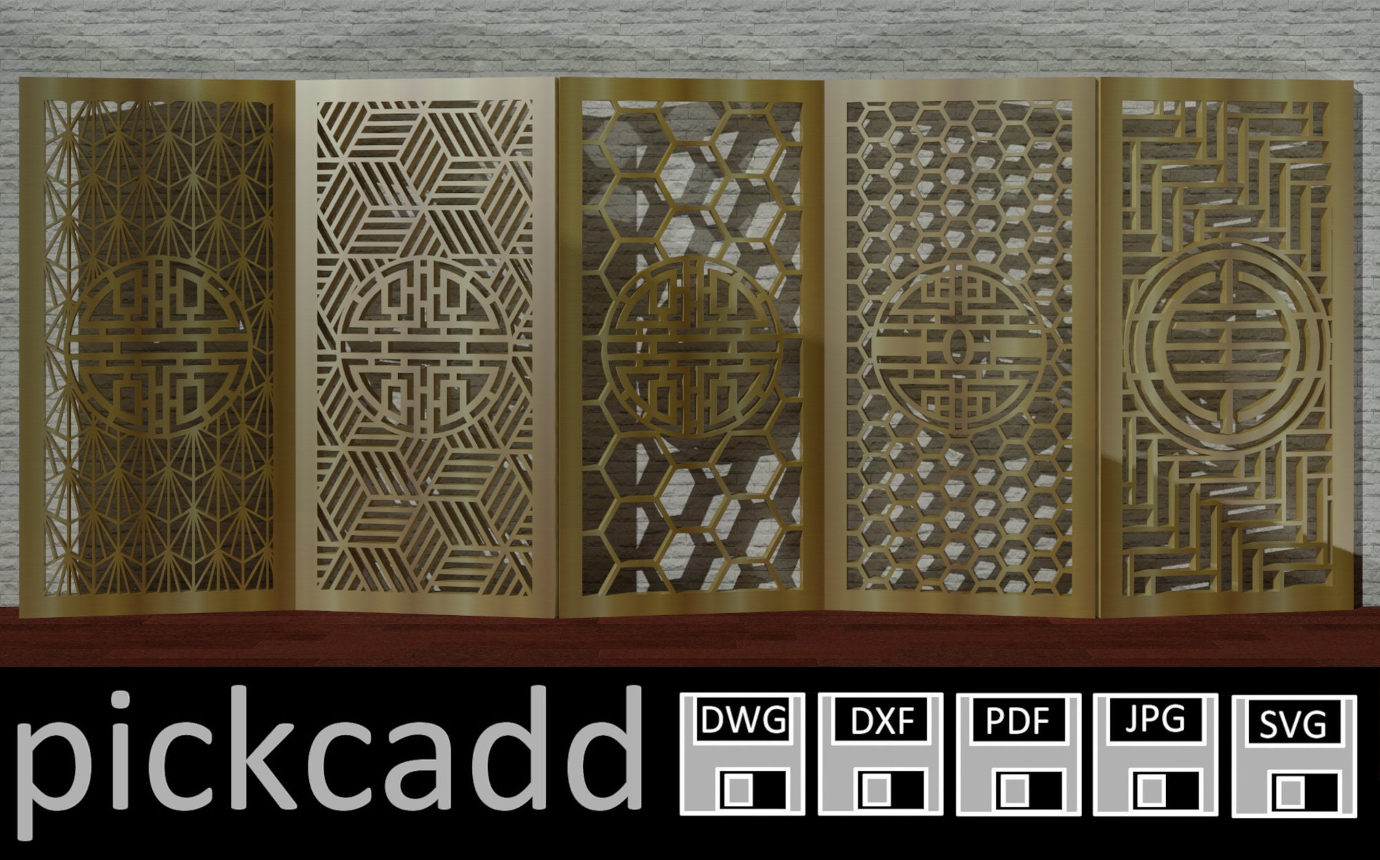 Decorative Screens 9 | 10 Digital Vector File Templates to Be Used for ...