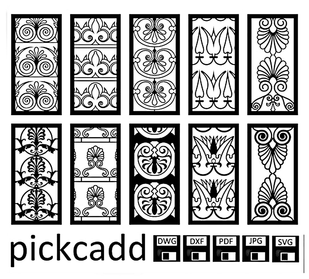 Decorative Screens 1 | 10 Abstract Pattern Digital Room Dividers Vector ...
