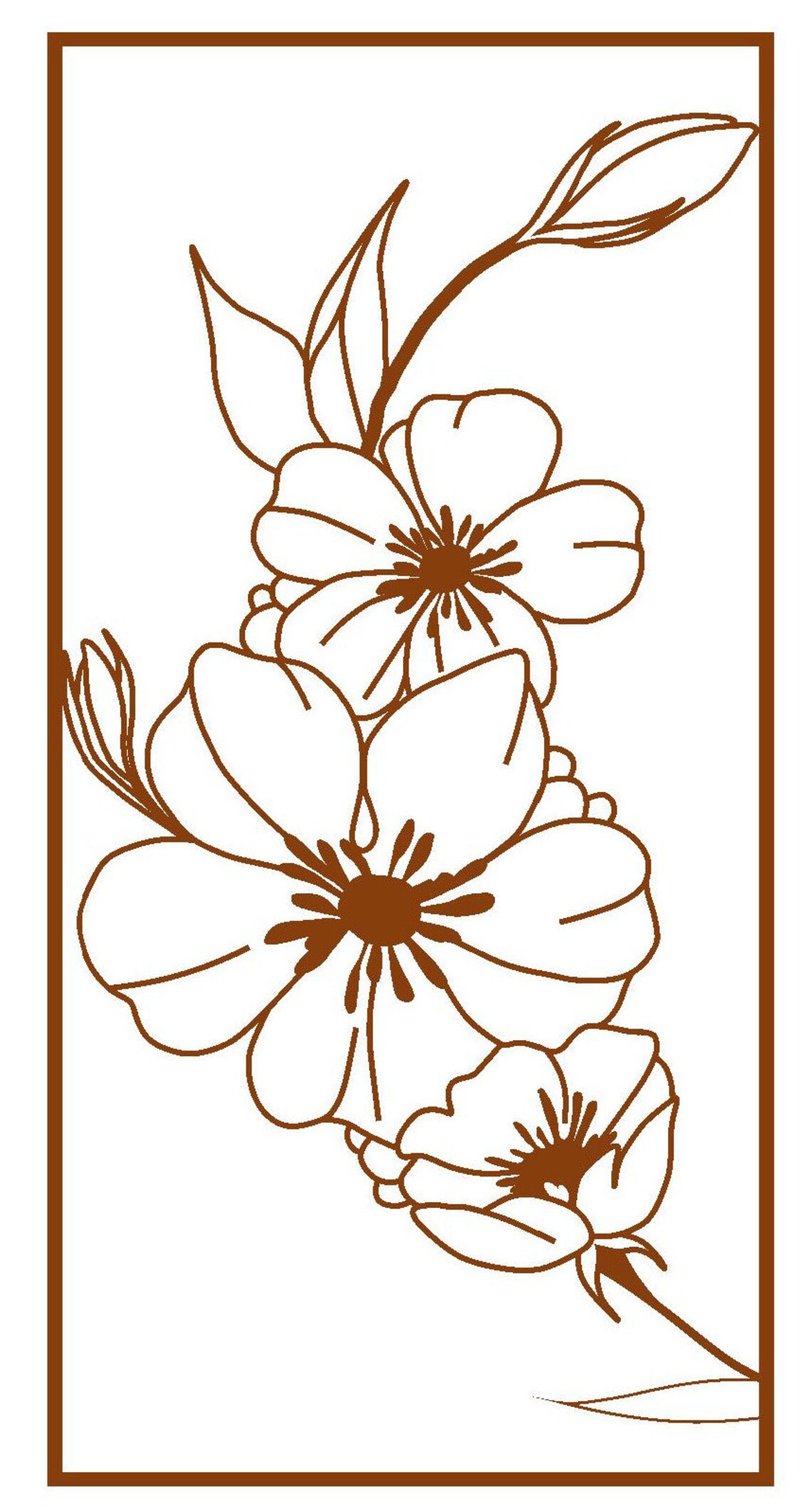 Decorative Panels | 3 Digital Floral Panels | Flower Patterns | Dwg ...