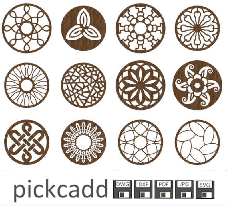 12 Digital Pattern Coaster Templates Set 2 - Etsy