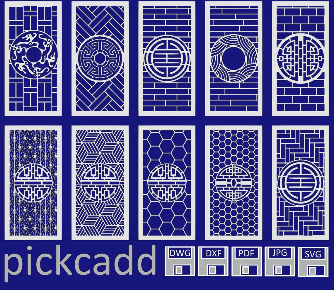 Decorative Screens 9 | 10 Digital Vector File Templates to Be Used for ...