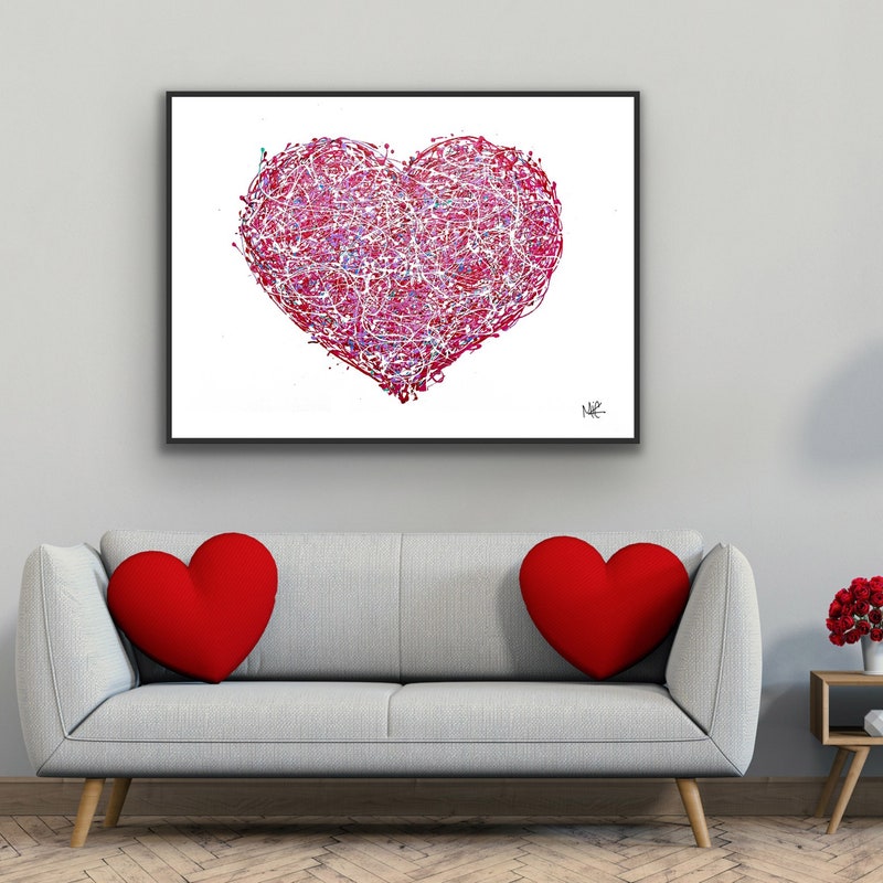 Heart Painting - Etsy