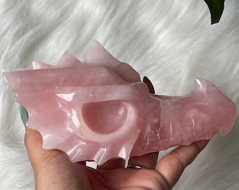 Rose Quartz Dragon Head - Etsy