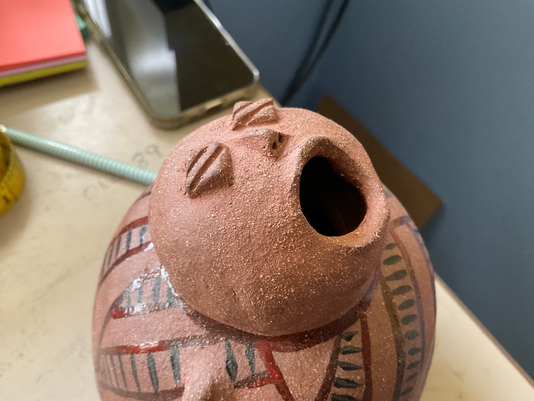 Singing Pottery People Sculpture Beaker, Handmade Ceramic Pottery, One ...