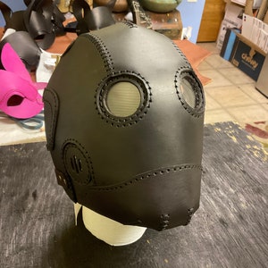 Dark Brown Leather Post Apocalyptic Mask With Lexan Lenses, Hand Sewn ...