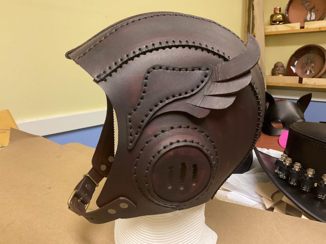 Leather Hat, Aviator With Wings, Hand Made by Me, Brown - Etsy