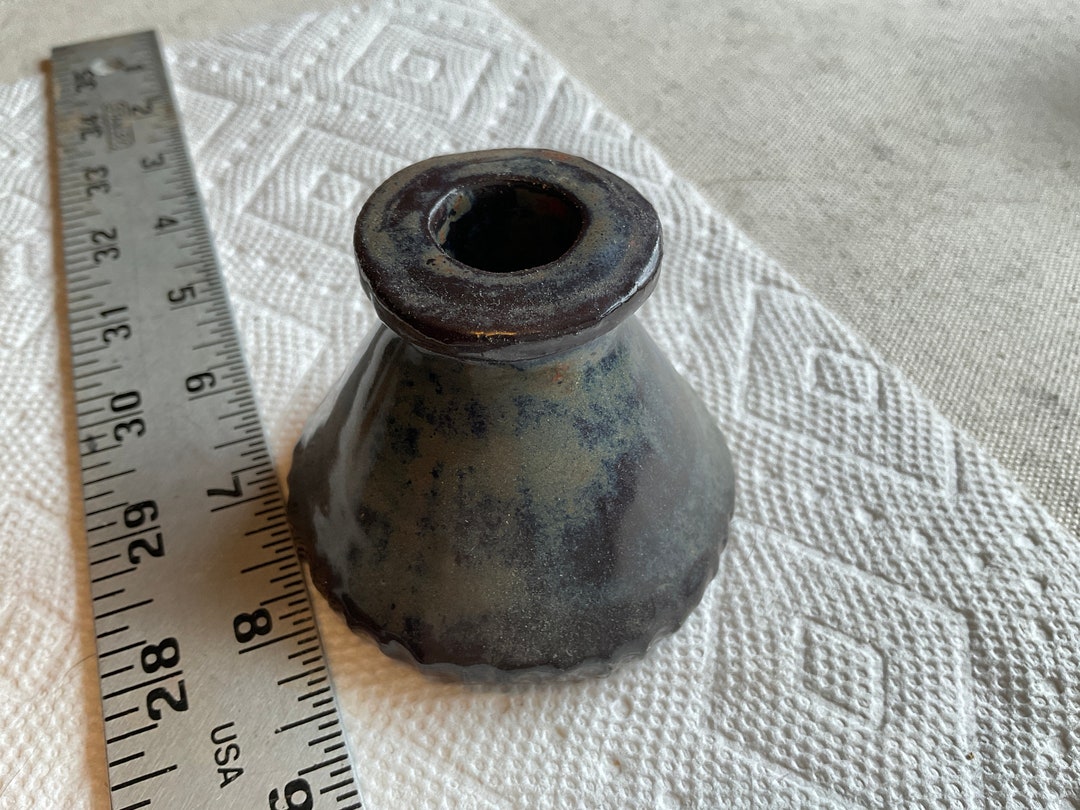 Handmade Stoneware Ceramic Pottery Cone Ink Well, Signed Dated Numbered ...