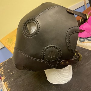 Dark Brown Leather Post Apocalyptic Mask With Lexan Lenses, Hand Sewn ...