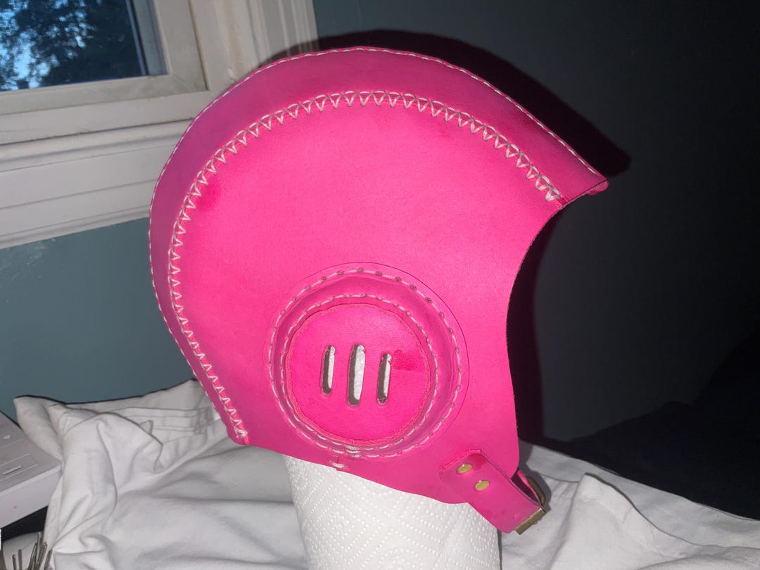 Pink Leather Anime Aviators Helmet, Hat, Costume Rpg Cosplay Steampunk ...
