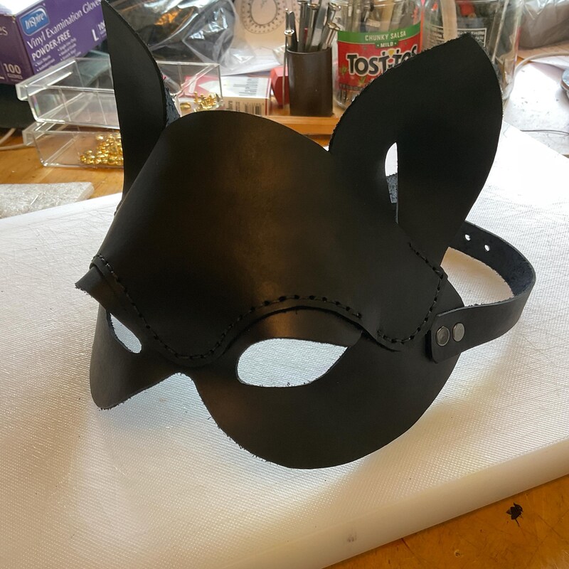 Leather Cat Mask - Etsy