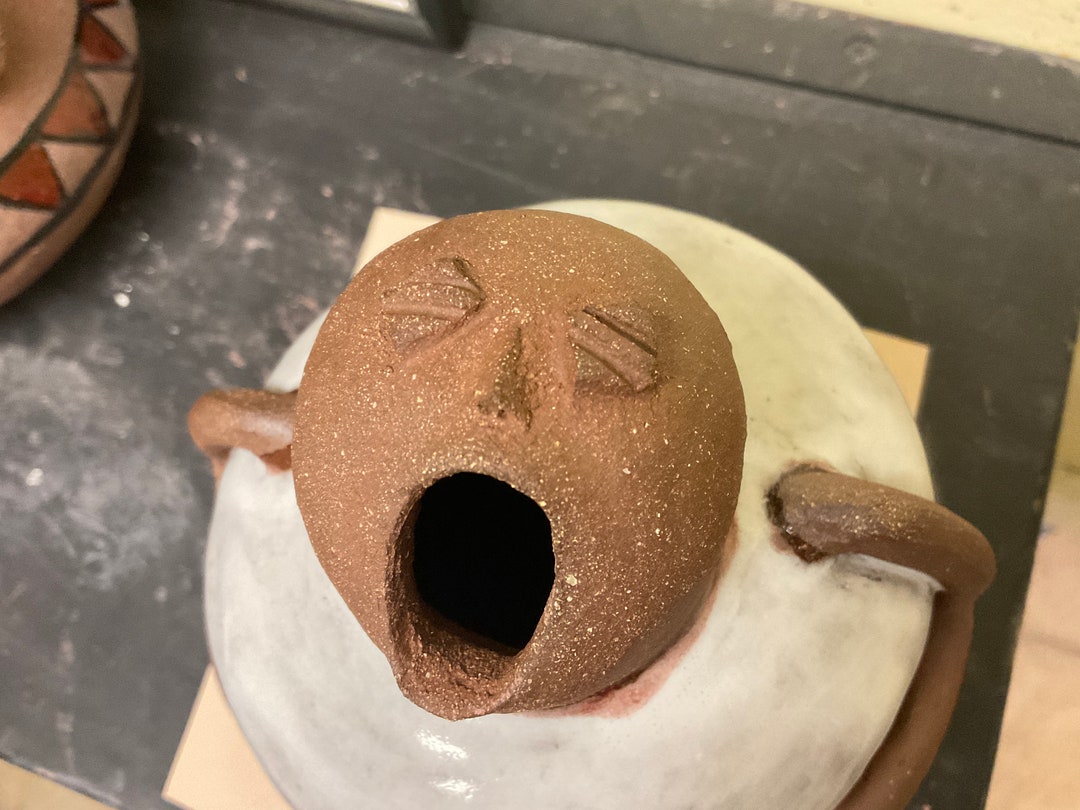 Ceramic Art Sculpture, Singing Pottery People Beaker, Handmade Ceramic ...